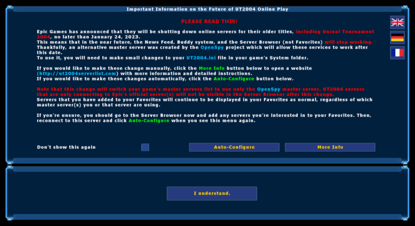 Server Mutators - UT2004 Master Server